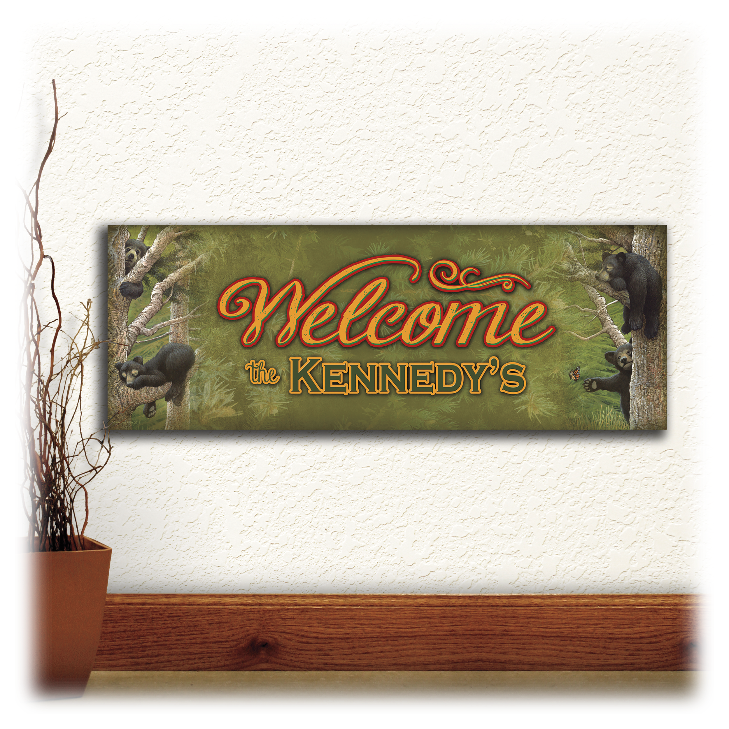 Bear Cubs Welcome Sign Personalized Block Mount Artwork by Scott ...